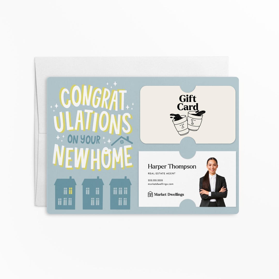 Set of Congratulations on Your New Home Gift Card & Business Card ...