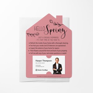 Set of "hello Spring" Checklist Real Estate Mailers W/ Envelopes | Real ...