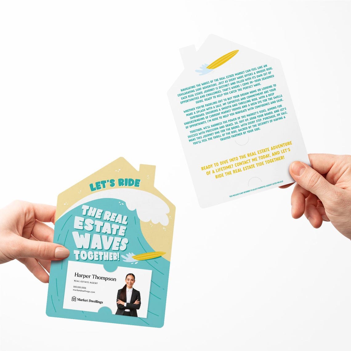 Set of Let's Ride the Real Estate Waves Together! Mailers | Envelopes ...