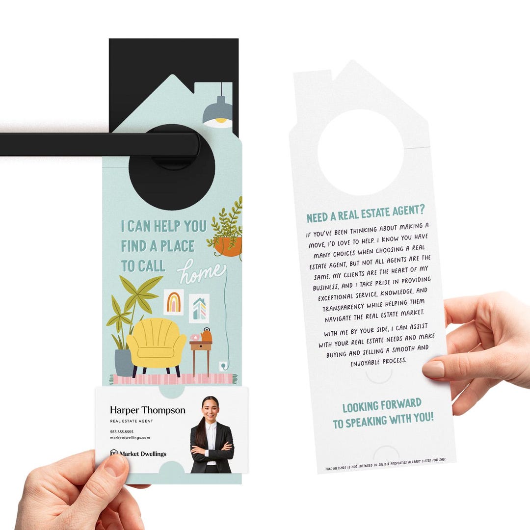 I Can Help You Find A Place to Call Home Door Hangers | Creative Pop by ...