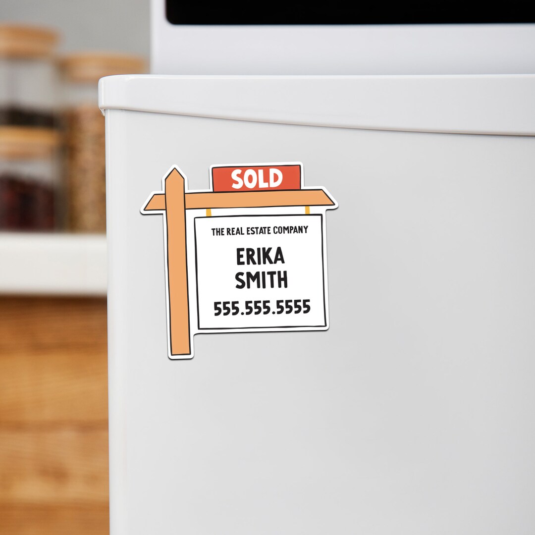 Customizable | Real Estate Sold Sign Refrigerator Magnets | Real Estate ...