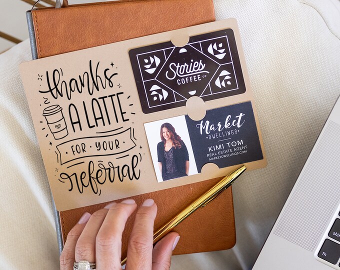 SET of Thanks a Whole Latte Gift Card and Business Card Holder - Etsy