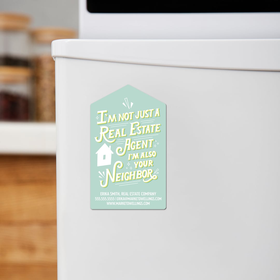 Customizable | Real Estate Neighbor Refrigerator Magnets | Creative ...