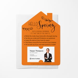 Set of "hello Spring" Checklist Real Estate Mailers W/ Envelopes | Real ...