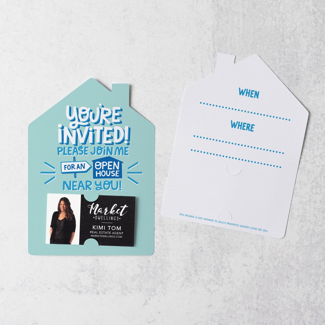 Set of You're Invited Please Join Me for an Open House Near You Mailers ...