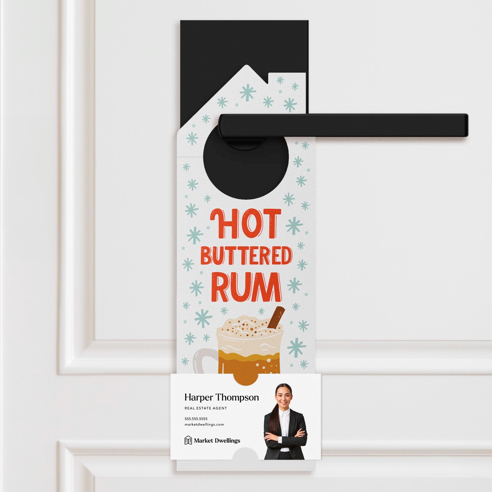 Hot Buttered Rum Recipe Door Hangers | Christmas Winter Real Estate Pop ...