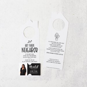 Hey Neighbor Double Sided Door Hangers Real Estate Agents Real Estate ...