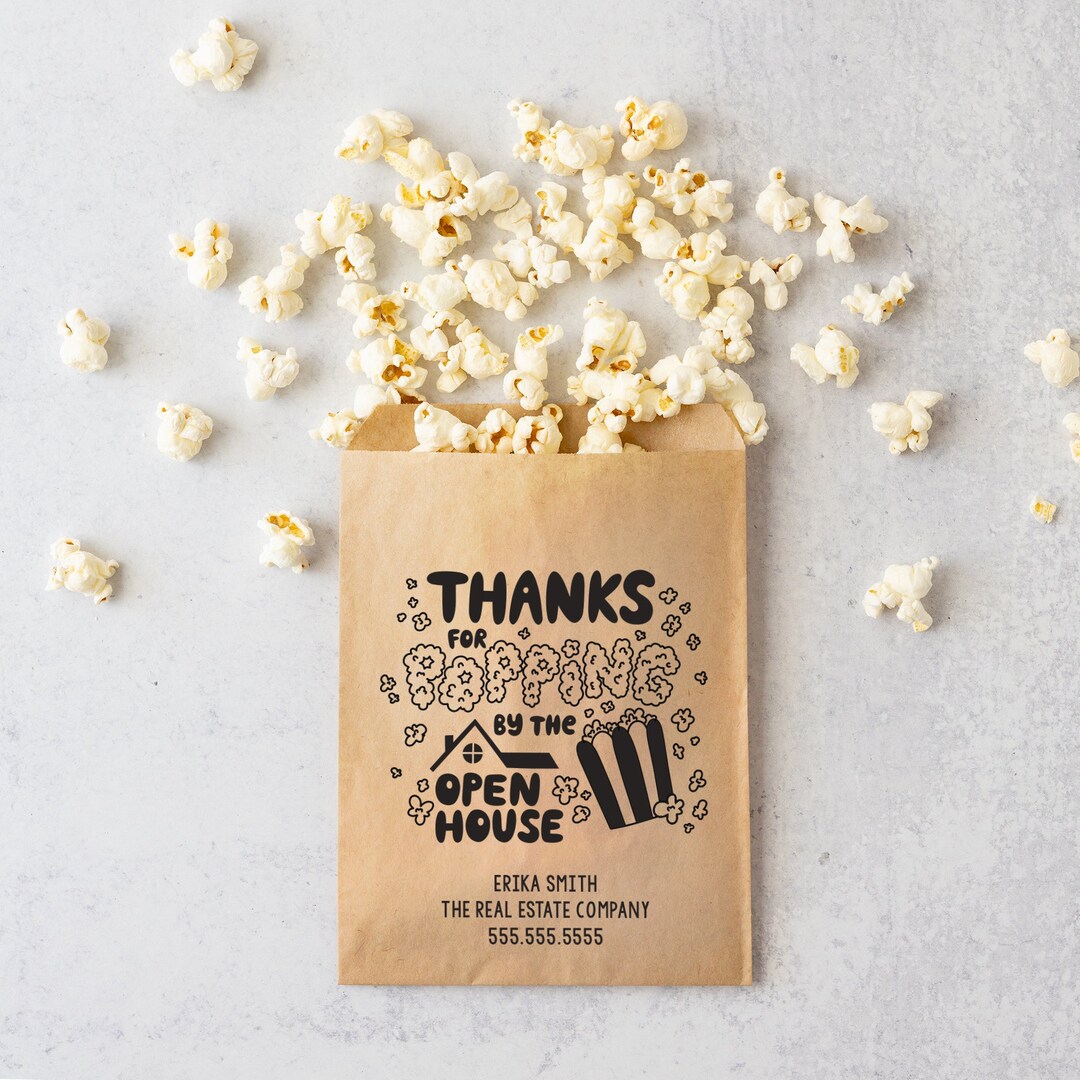 Customizable | Thanks for Popping by the Open House Bakery Bags | Real ...