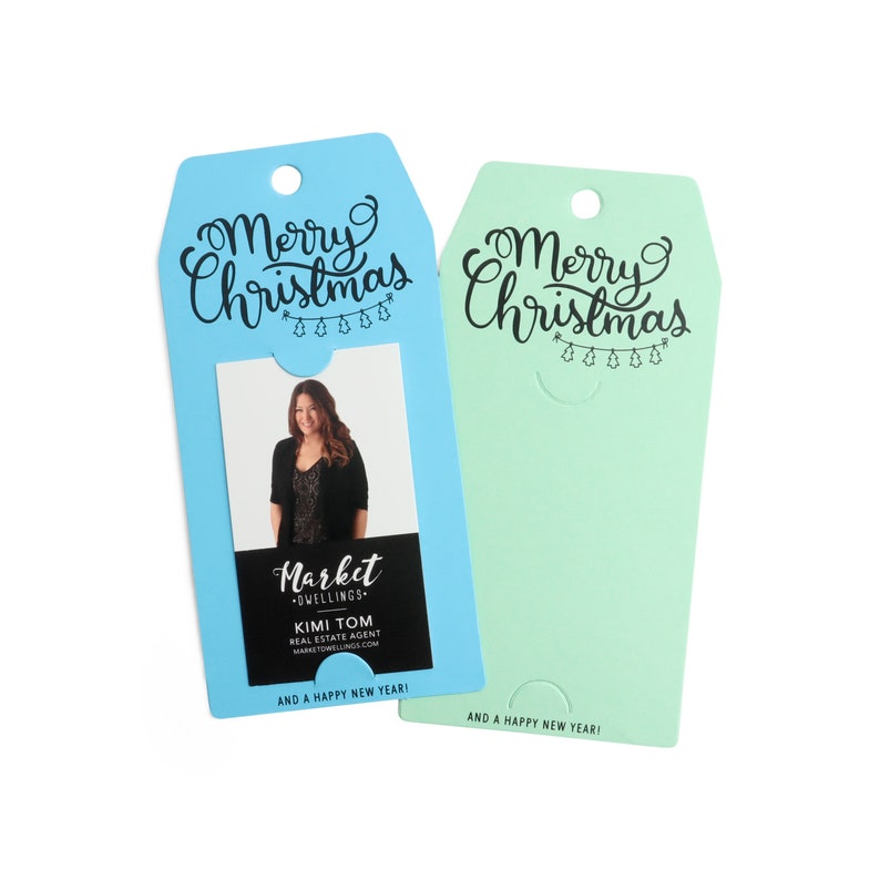 Vertical Merry Christmas and A Happy New Year Gift Tag | Etsy