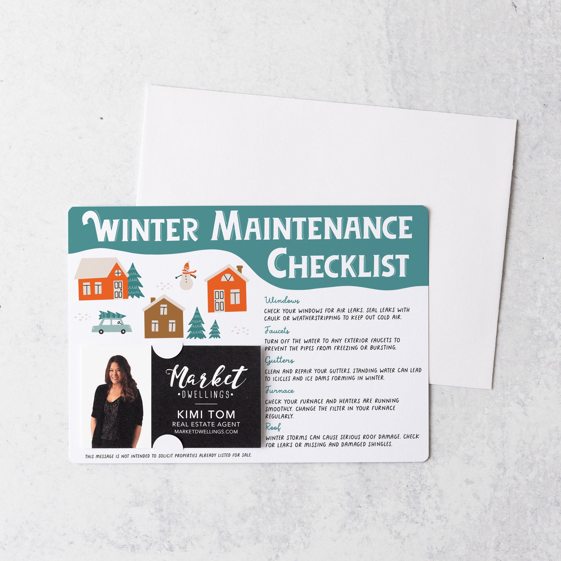 Set of Winter Maintenance Checklist Mailers W/ Envelopes - Etsy