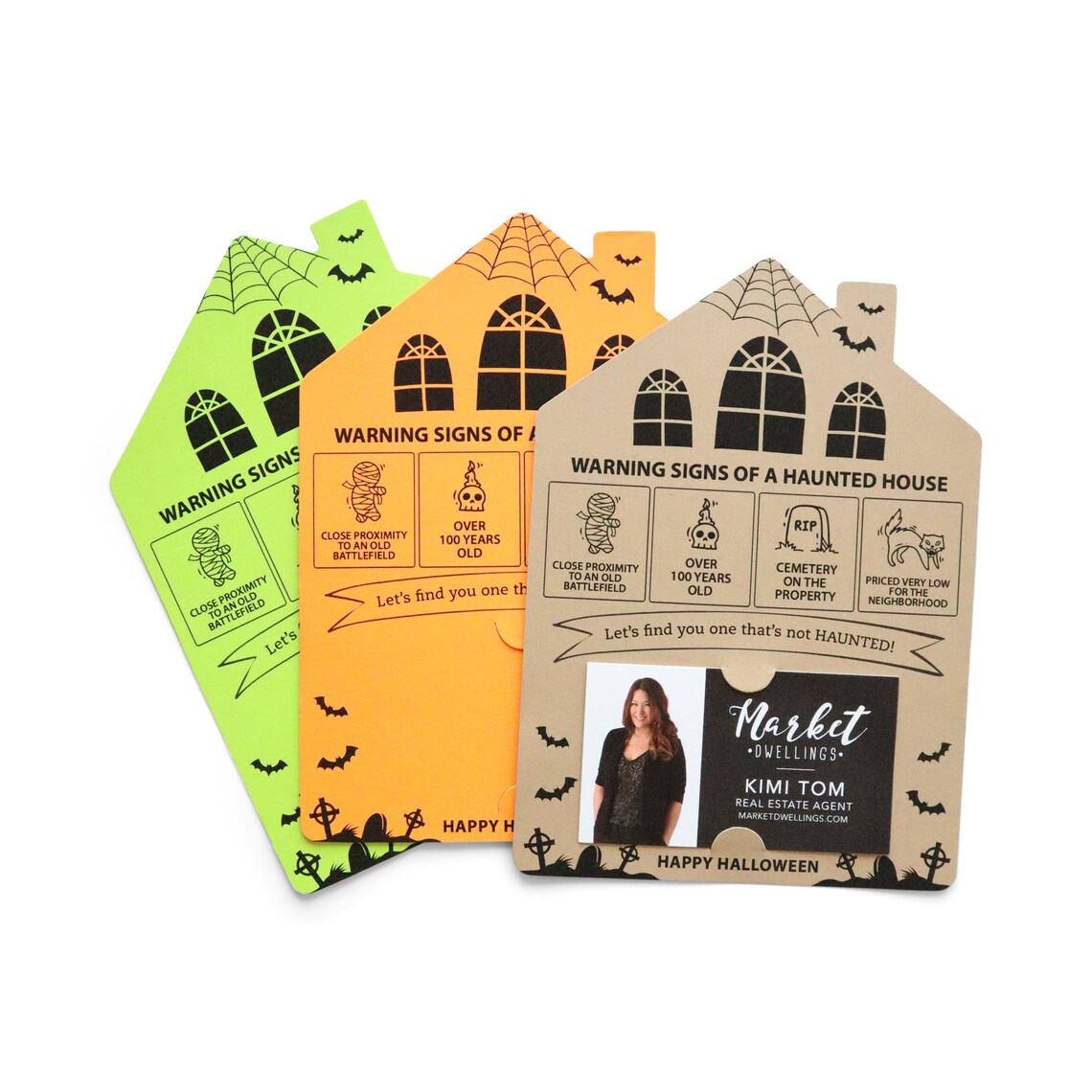 SET of Halloween Warning Signs of a Haunted House | Etsy