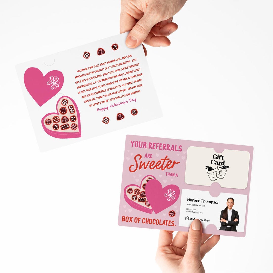 Set of Your Referrals Are Sweeter Than A Box of Chocolates Mailers ...