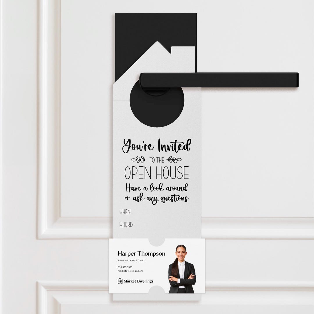 You're Invited to the Open House Door Hangers for Real Estate Agents ...