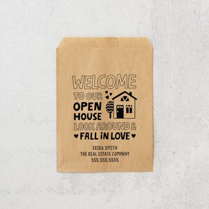 Customizable | Welcome to Our Open House Bakery Bags | Real Estate ...