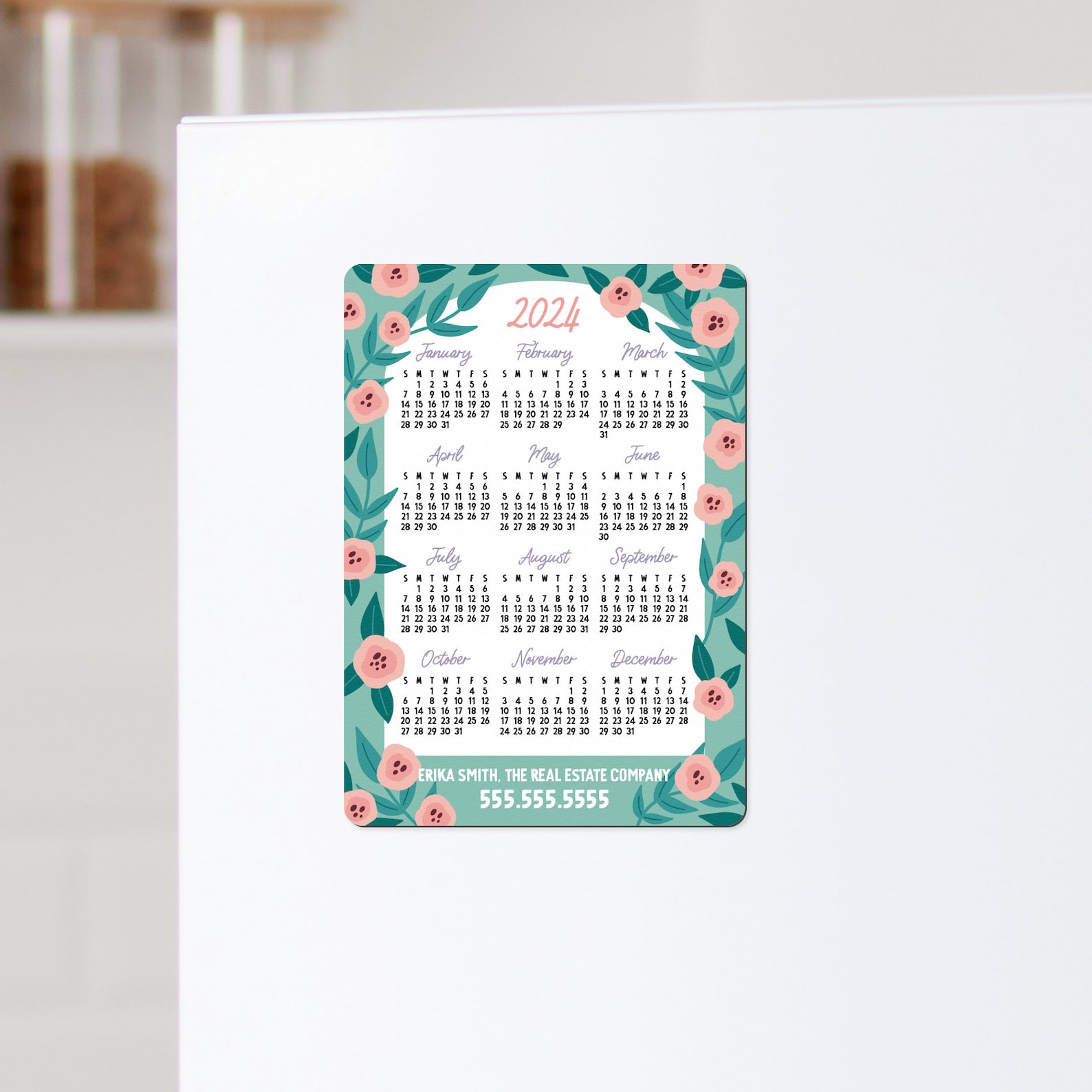 Customizable 2024 Calendar Refrigerator Magnets Real Estate Mortgage ...