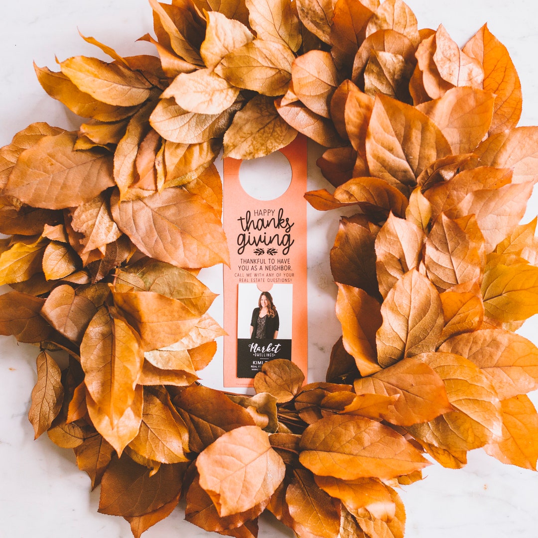 Vertical Happy Thanksgiving Real Estate Neighborhood Door - Etsy