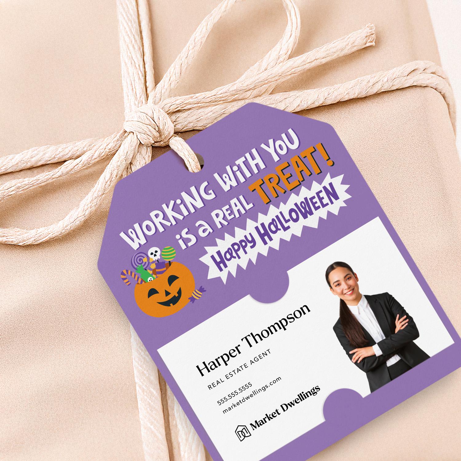 Working With You is A Real Treat! Happy Halloween Gift Tags | Halloween ...