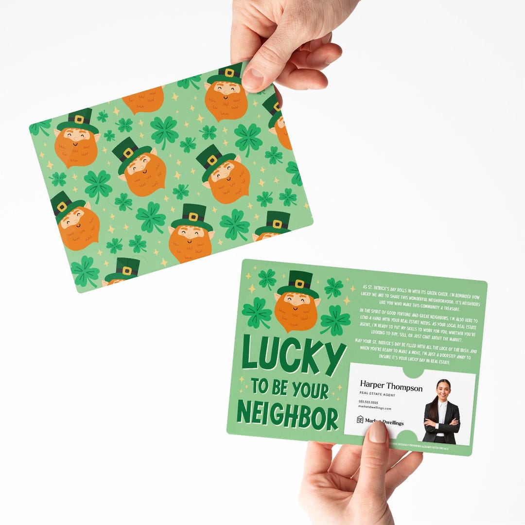 Set of Lucky to Be Your Neighbor Mailers | Envelopes Included | St ...