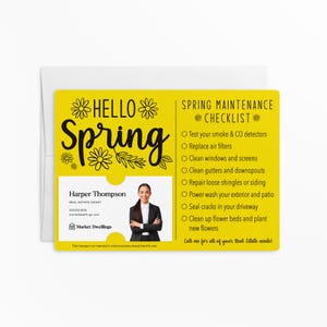 Set of "hello Spring" Checklist Real Estate Mailer | Real Estate Agent ...