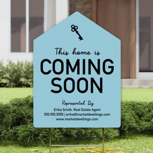 Customizable | Coming Soon Yard Sign With Stake | Real Estate Agent ...