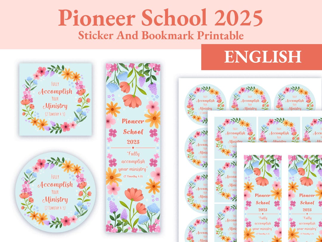 JW Pioneer School Sticker and Bookmark Printable, Fully Accomplish Your ...