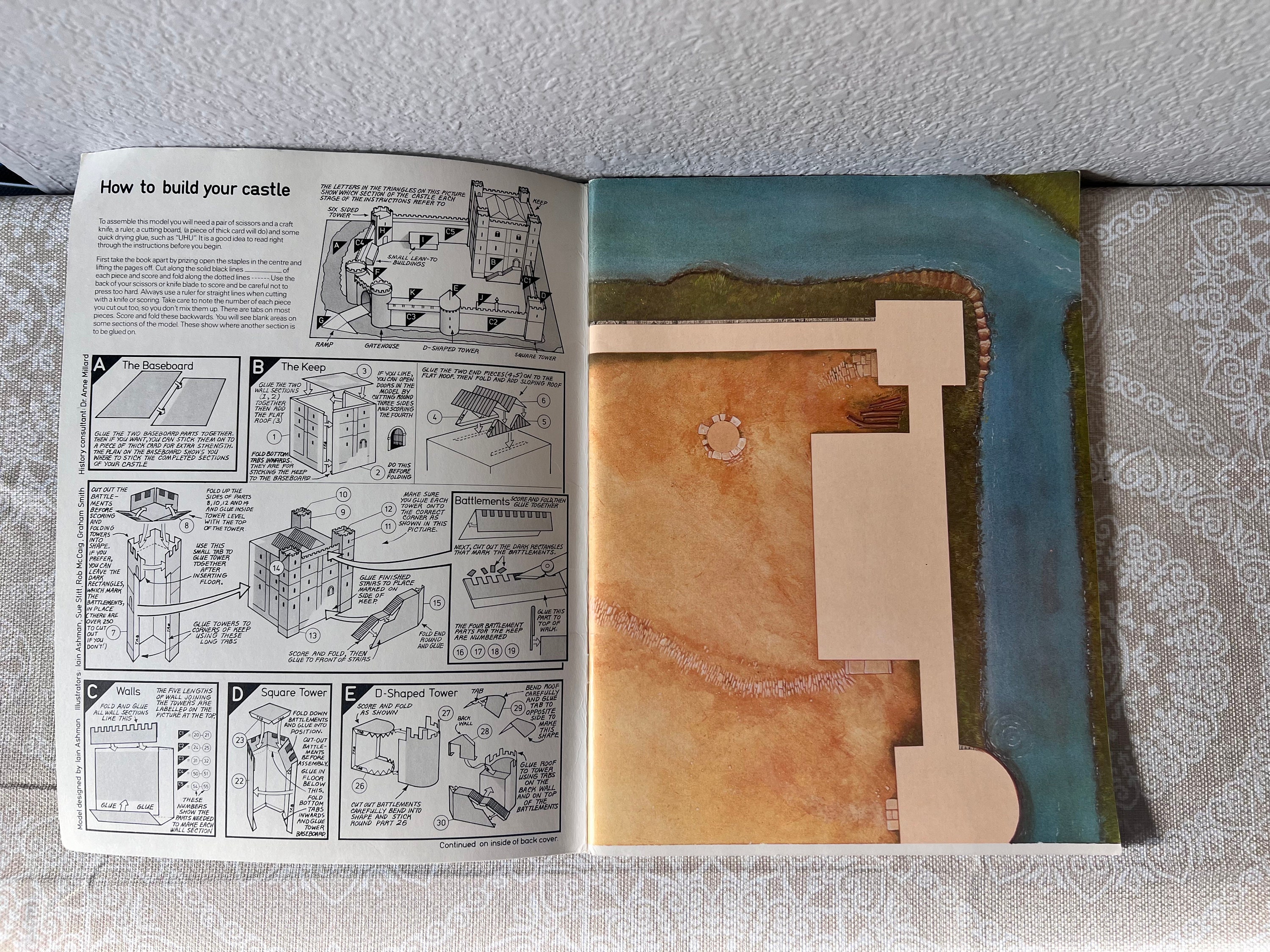 RARE 1987 Usborne Cut-out Model make This Model Castle Book OO-HO Scale ...