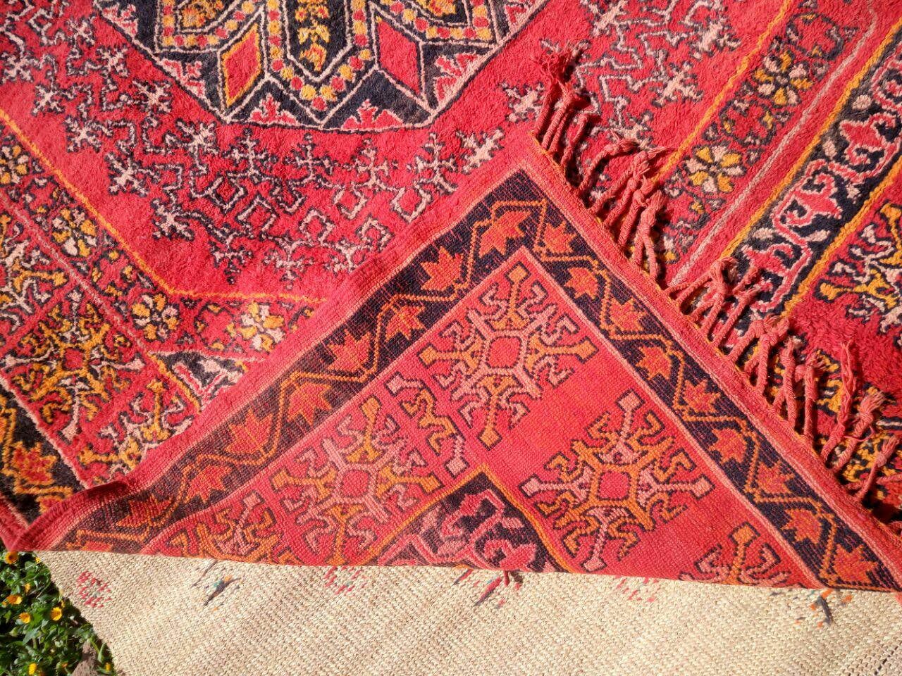 DAMASK 7X13 Vintage Moroccan rug Big Wool rug Antique rug | Etsy