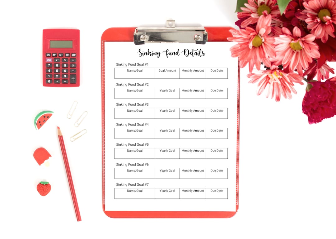Sinking Funds Tracker Printable - Sinking Funds Worksheet - Savings ...