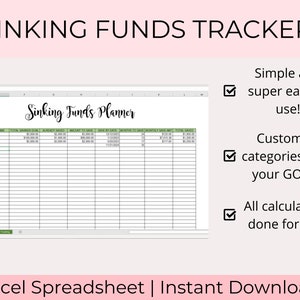 Sinking Fund Tracker - Savings Tracker Excel - Sinking Funds ...