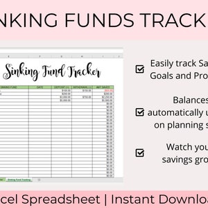 Sinking Fund Tracker - Savings Tracker Excel - Sinking Funds ...