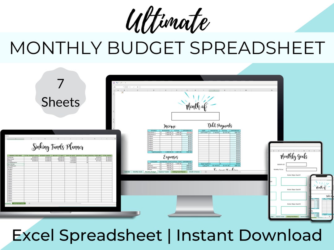 Monthly Budget Spreadsheet Excel - Monthly Budget Dashboard - Excel ...