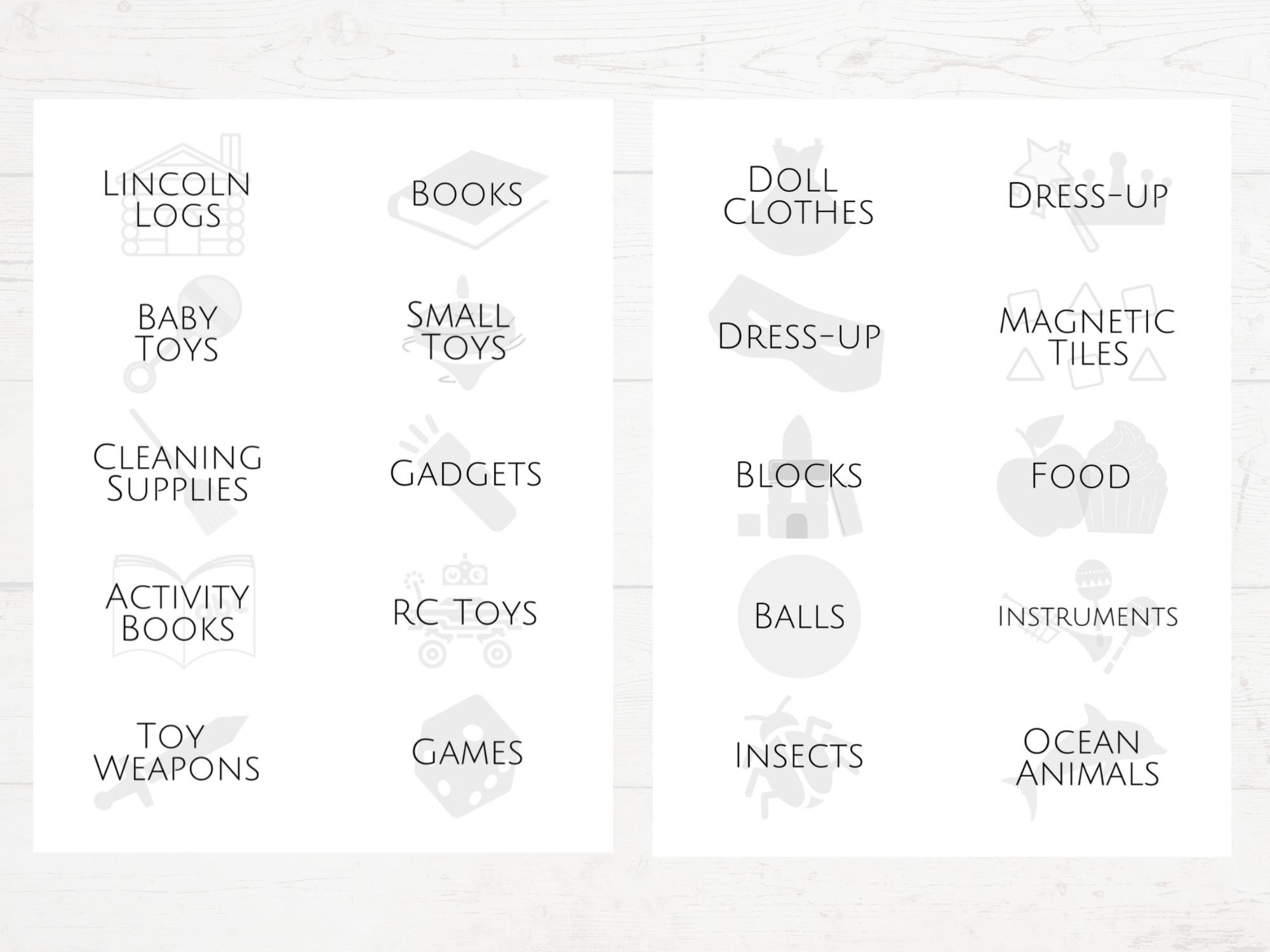 Printable Toy Labels for Organizing Playroom - Instant Download - 60 ...