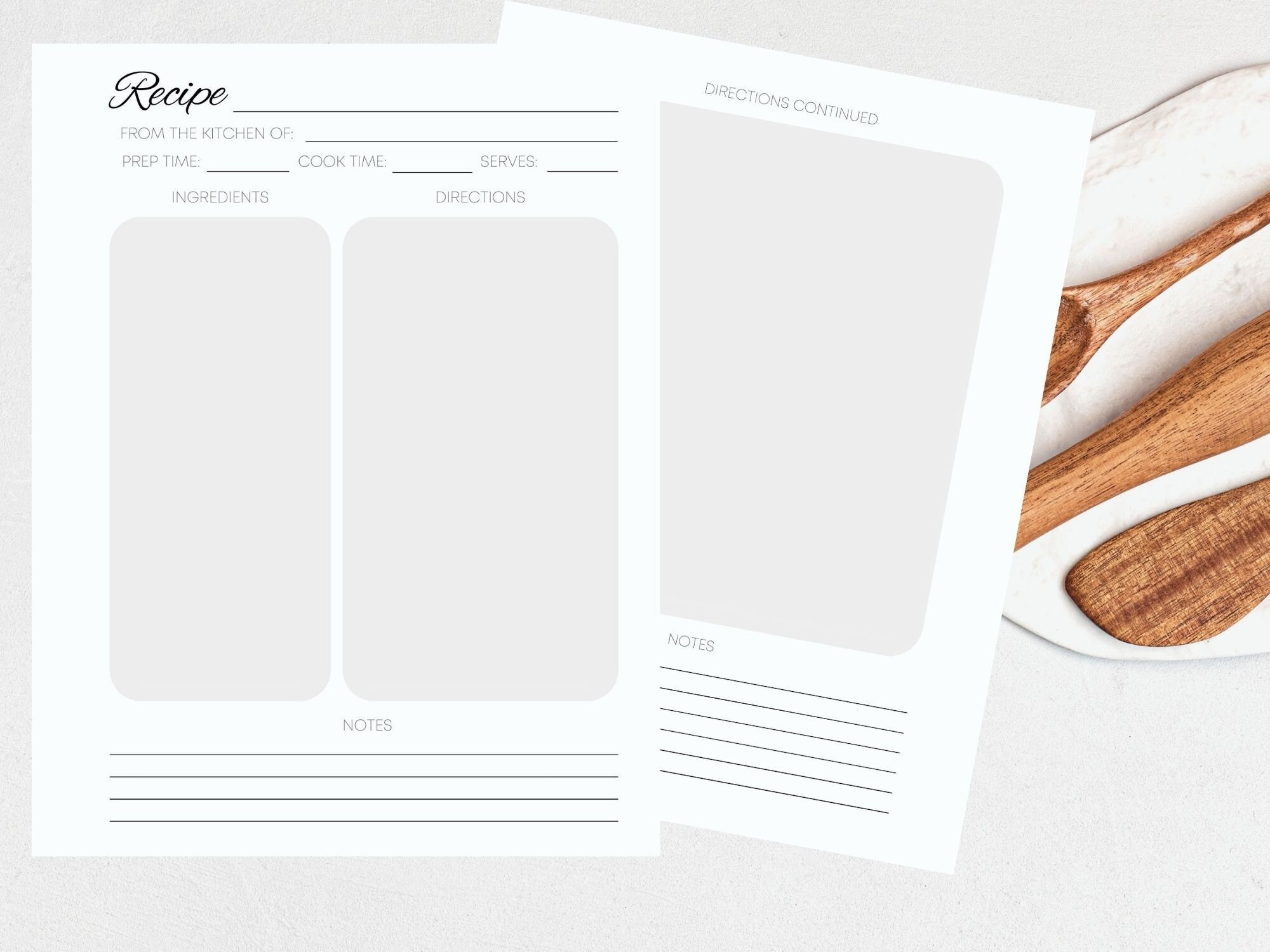 Simple Recipe Page Printable - Instant Download - Recipe Book Insert ...