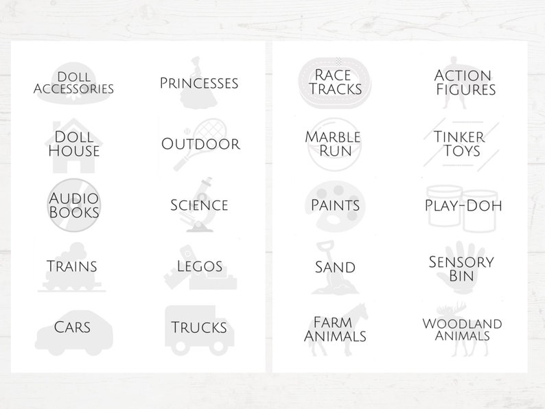 Printable Toy Labels for Organizing Playroom - Instant Download - 60 ...