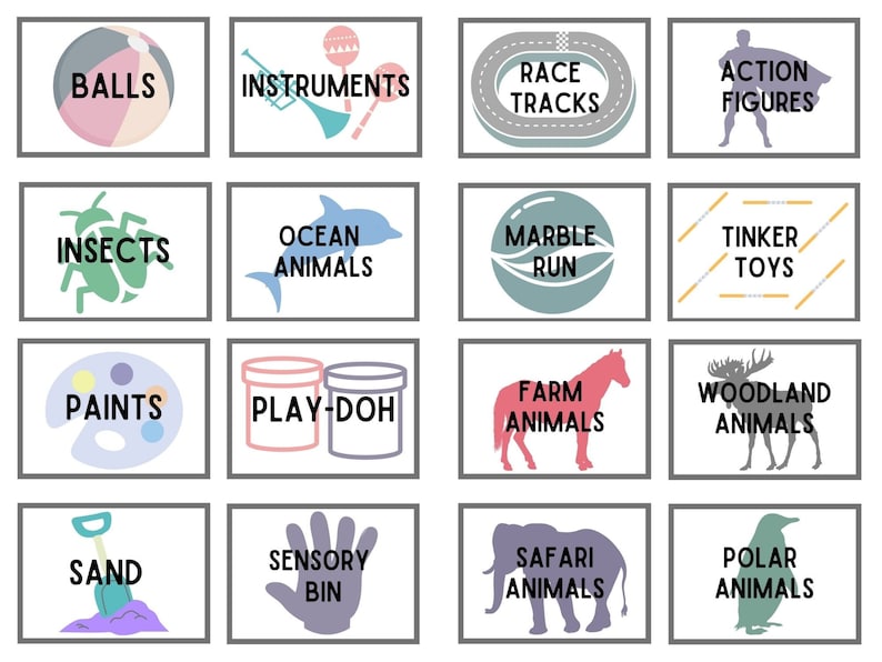 Large Printable Toy Labels for Organizing Playroom - Instant Download ...