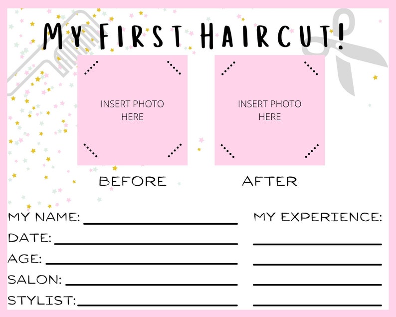 Instant Printable - My First Haircut Certificate for Child or Baby's ...