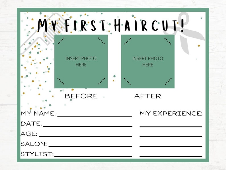 Instant Printable - My First Haircut Certificate for Child or Baby's ...