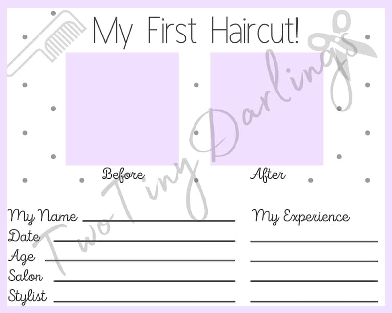 Instant Printable - My First Haircut Certificate for Child or Baby's ...