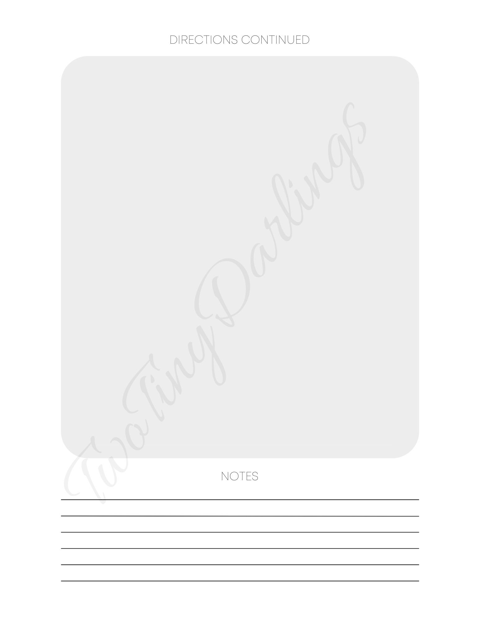 Simple Recipe Page Printable - Instant Download - Recipe Book Insert ...