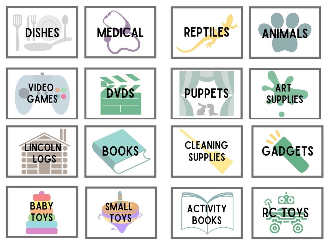 CUSTOM Printable Toy Labels for Organizing Playroom - Custom ...
