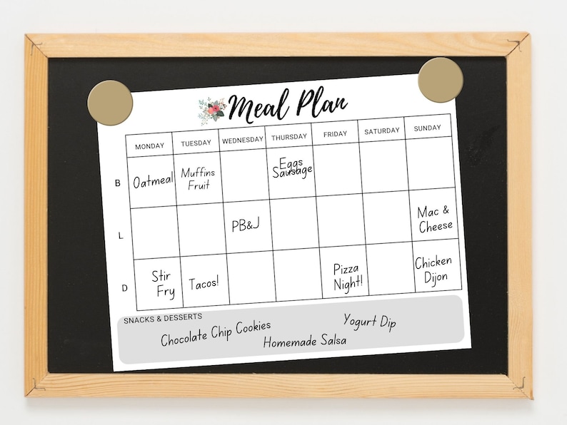 Instant Download - Weekly Meal Plan Printable - Weekly Menu for ...