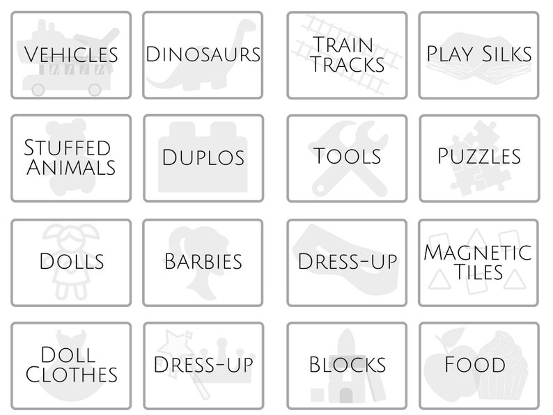 Large Printable Toy Labels for Organizing Playroom - Instant Download ...