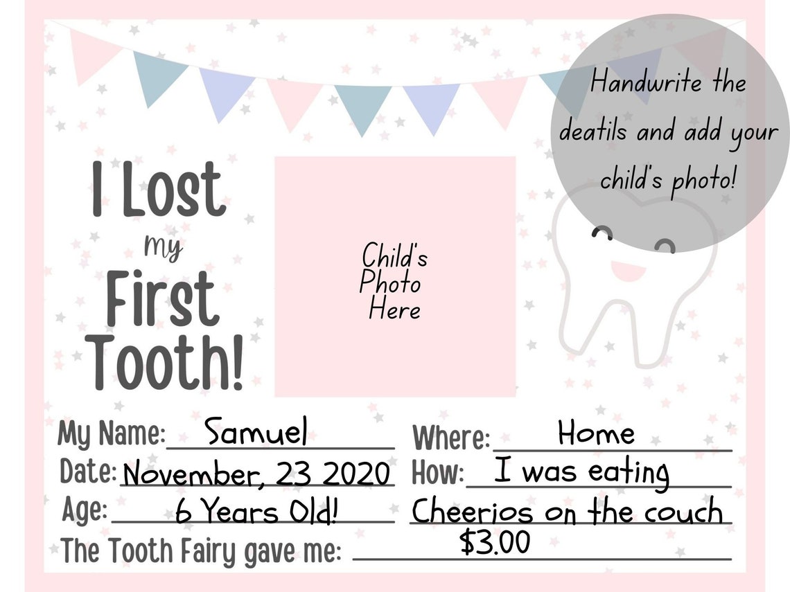 Instant Download - I Lost My First Tooth Certificate for Child's First ...