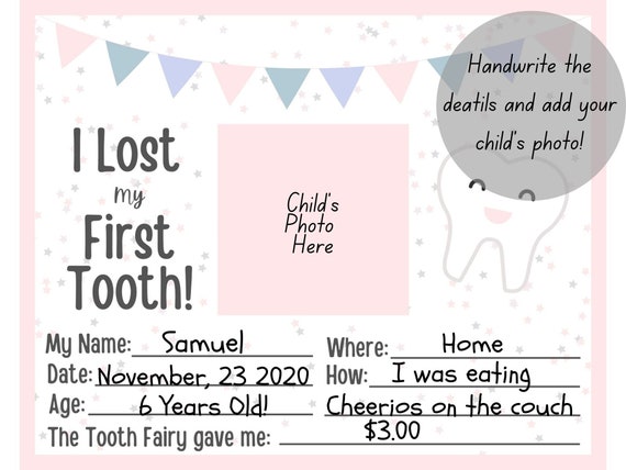 Lost Tooth Certificate Tooth Fairy Certificates – Blue Brontide
