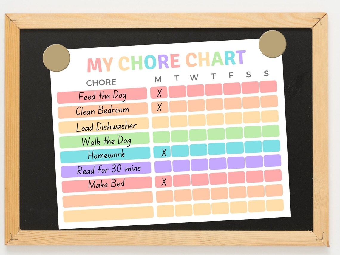 Instant Download - Daily Chore Chart for Kids - Children's ...