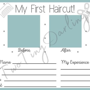 Instant Printable - My First Haircut Certificate for Child or Baby's ...