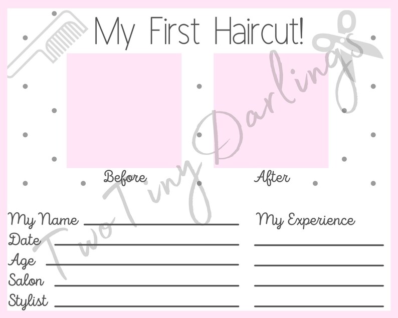 Instant Printable - My First Haircut Certificate for Child or Baby's ...