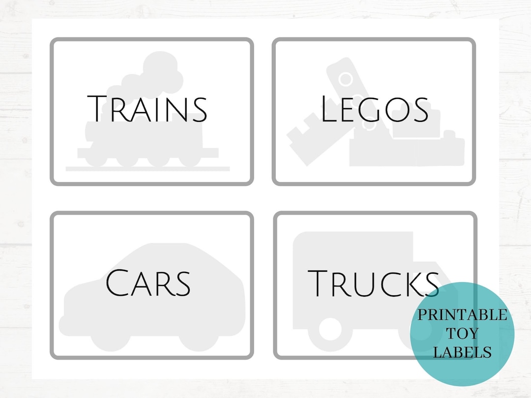 Large Printable Toy Labels for Organizing Playroom - Instant Download ...
