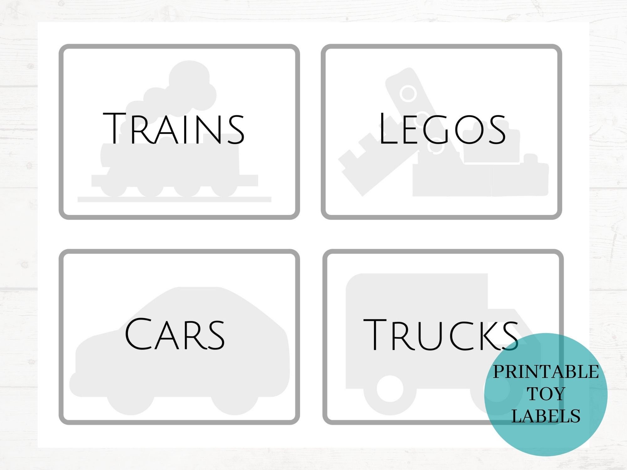 Large Printable Toy Labels for Organizing Playroom Instant Download 60 ...