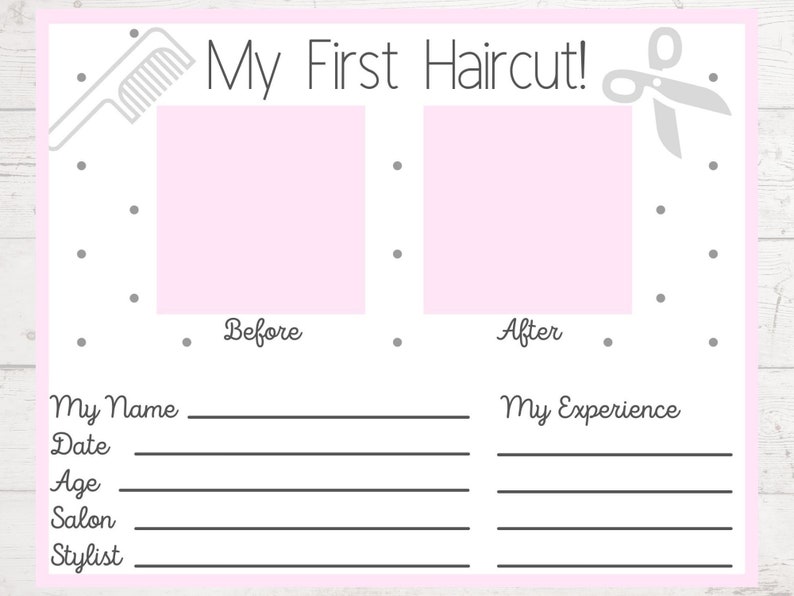 Instant Printable - My First Haircut Certificate for Child or Baby's ...